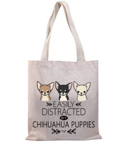 bdpwss chihuahua tote bags for women chihuahua lover gift chihuahua mom canvas shoulder bag chihuahua puppies dog lover gift (chihuahua puppy tg)