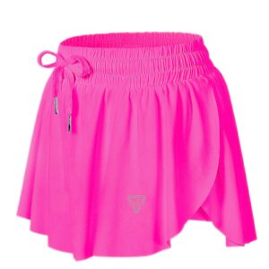 Memorose Flowy Running Shorts for Women Summer Causal Spandex Athletic Workout Shorts with Pockets Bright Pink