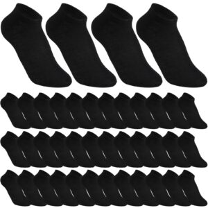 200 pairs thin low cut ankle socks polyester comfortable lightweight sock for men teens team charity event supplies bulk pack (black)