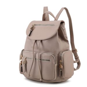 mkf collection women backpack, vegan leather top-handle handbag ladies daypack bookbag by mia k