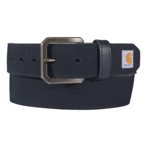 carhartt men's casual rugged duck canvas belts, black, 34