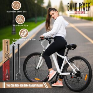 BANDFİXER Bike Tire Lever Bicycle Tire Repair Kit Removal and Fitting Back Tool for All Kind of Bike Tires Long Lasting Stainless Steel Body Adjustable for All Rim Dimensions