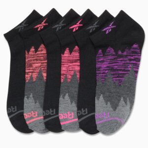 Reebok Women's Athletic Socks - Performance Low Cut Socks (6 Pack), Size 4-10, Black Marl