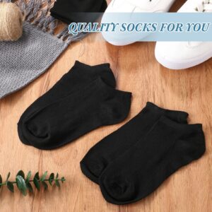 200 Pairs Thin Low Cut Ankle Socks Polyester Comfortable Lightweight Sock for Men Teens Team Charity Event Supplies Bulk Pack (Black)