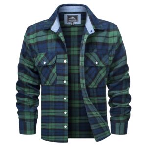 magcomsen men's long sleeve shirt button up flannel plaid shirts casual work shirts spring fall shirts green,2xl