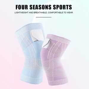 LTLCLZ 1PCS Sports Kneepad Men Women Pressurized Elastic Knee Pads Support Fitness Gear Basketball Volleyball Brace Protector Bandage,Black,L