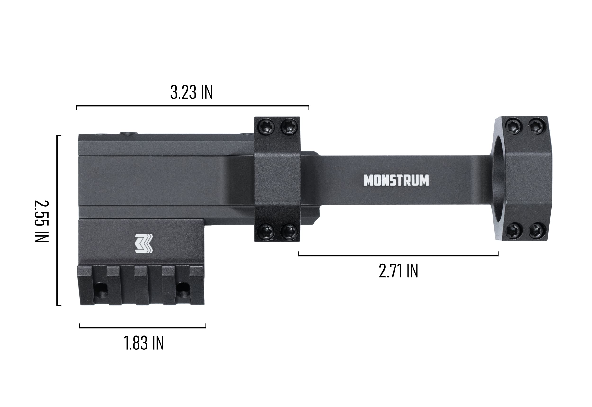 Monstrum 1-6x24 LPVO Rifle Scope with 45 Degree Offset Red Dot Mount