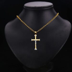 Product Name–14K 2Tone Crucifix Cross Pendant | 14K Two Tone Gold Christian Jewelry Jesus Pendant Locket For Men Women | 42 mm x 20 mm Gold Chain Pendants | Weight 3.2 grams