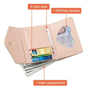 Sunwel Fashion Trendy Bow Small Bifold Wallet with Cash Credit Card Holder ID Window for Women Girls