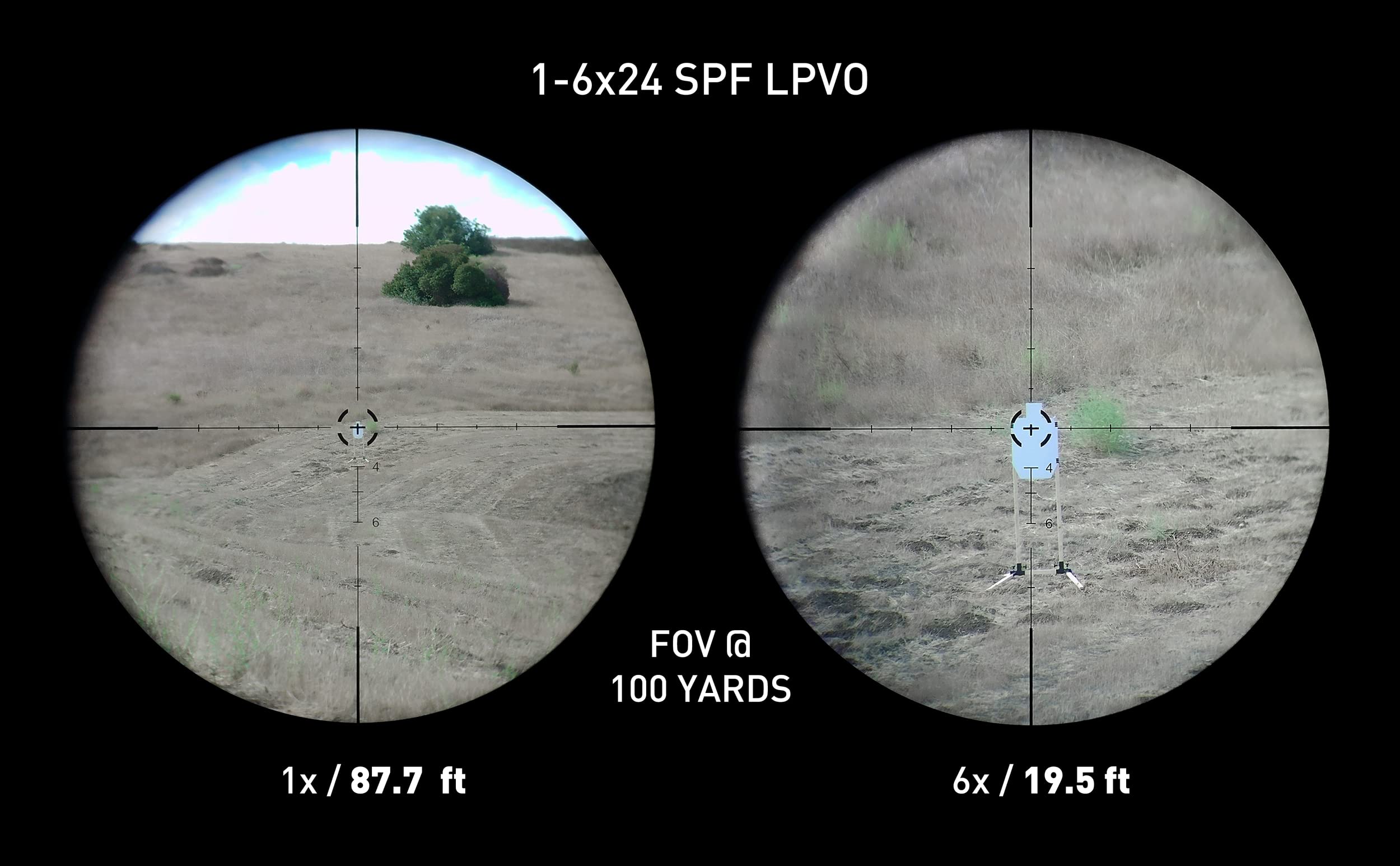 Monstrum 1-6x24 LPVO Rifle Scope with 45 Degree Offset Red Dot Mount