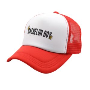 snogisa party vintage retro style trucker cap hat，bachelor party ideas, supplies, gifts,party favors (red)