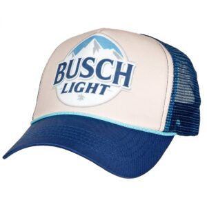 busch light classic logo trucker hat blue