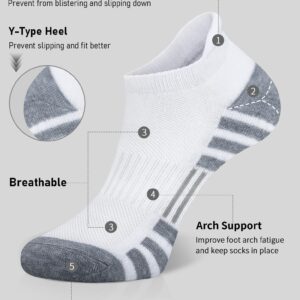 Airacker Ankle Athletic Running Socks Cushioned Breathable Low Cut Sports Tab Socks for Men and Women (6 Pairs)