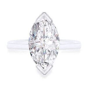 jewel zone us 4 1/2 carat marquise cut white cubic zirconia solitaire engagement ring in 14k white gold plated 925 sterling silver (4.50 cttw) ring size - 8.5