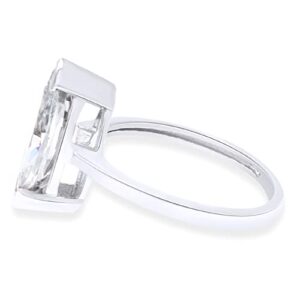 Jewel Zone US 4 1/2 Carat Marquise Cut White Cubic Zirconia Solitaire Engagement Ring in 14k White Gold Plated 925 Sterling Silver (4.50 Cttw) Ring Size - 8.5