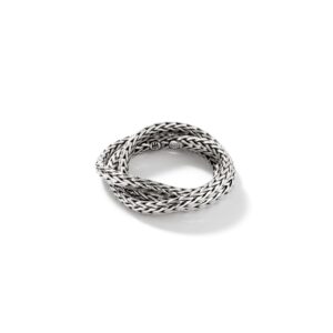 john hardy classic chain silver 2.5mm mini chain ring (sterling silver, 7)