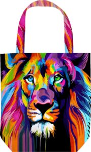 cute lion tote bag - lion figurine - animal themed bag - canvas tote bag for women - lion decor - aesthetic large beach tote bag cute for grocery shopping utility book teacher (black - lion)