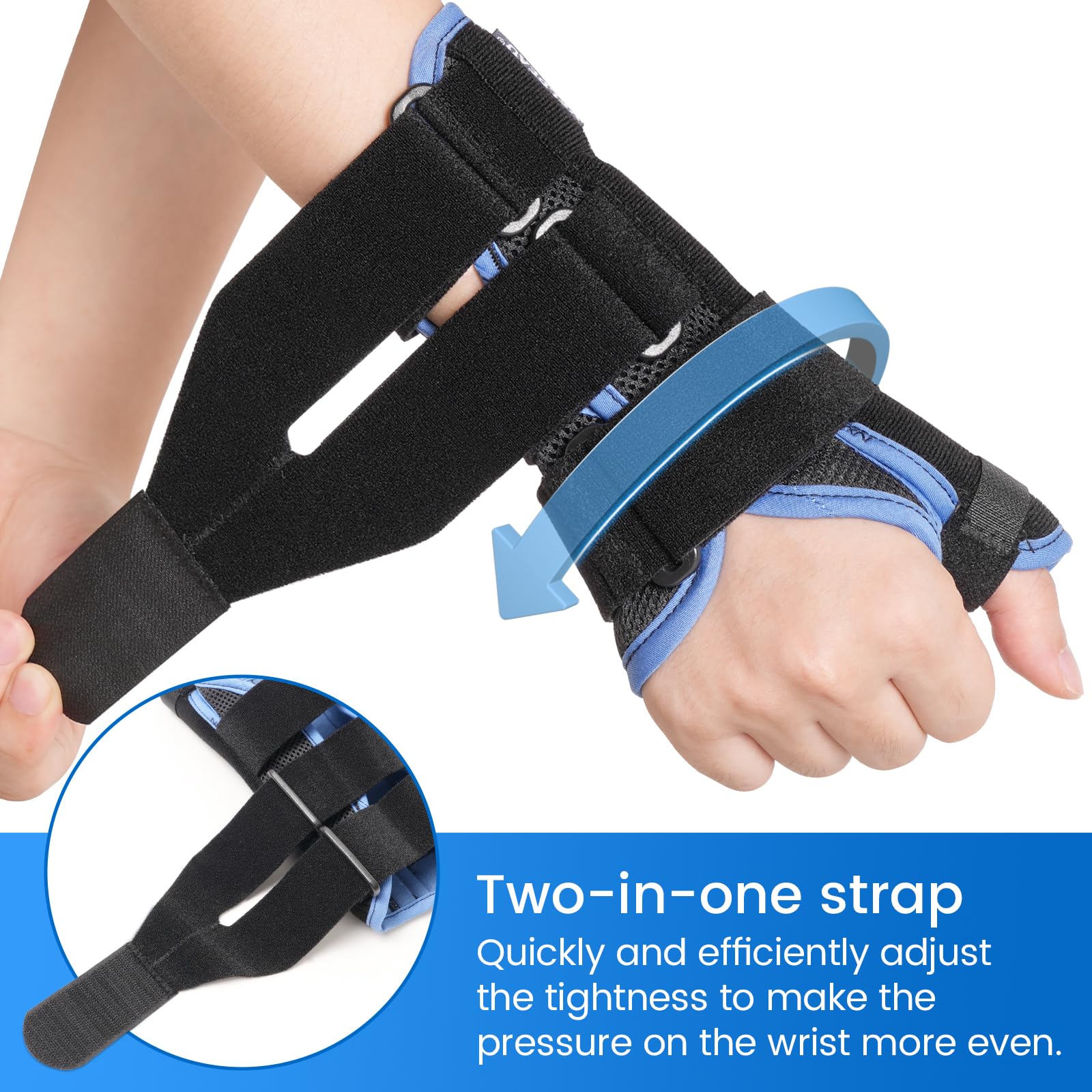 Velpeau Carpal Tunnel Wrist Brace Night Support, Completely Stabilizes Wrist & Thumb, Thumb Spica Splint for De Quervain's Tenosynovitis, Tendonitis, Arthritis Pain Relief (Breathable, Right Hand, S)