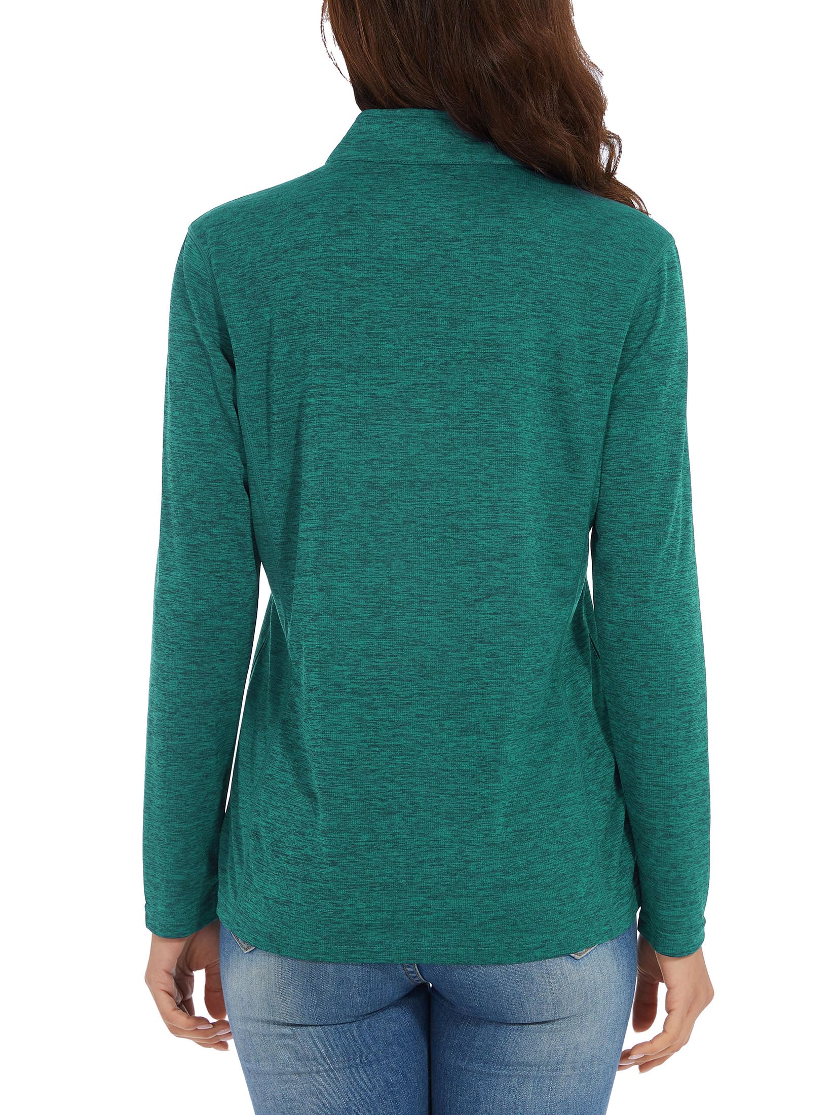 MAGCOMSEN Womens Shirts Long Sleeve Athletic Shirts for Women Sweatshirts for Women Running Shirts Uv Protection Shirts Jade Green M