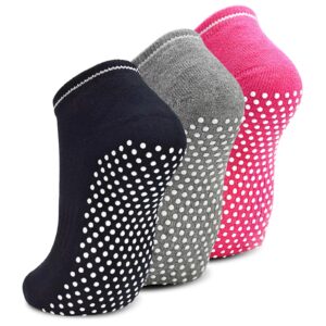 dwg anti slip non skid slipper yoga socks with grips sticky home hospital athletic socks for adult women