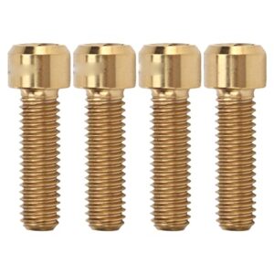 4pcs m6 x 20mm bike disc brake clamp bolt, alloy bike disc brake fixed screw for moutain,road bike(gold)