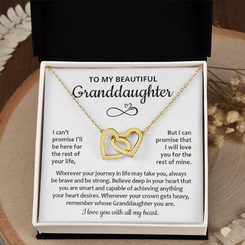 DsmStore Ltd To My Granddaughter Necklace, Gifts From Grandma Grandmother Or Grandpa Grandfather, Jewelry For Birthday Standard Box Polished Stainless Steel & Rose Gold Finish