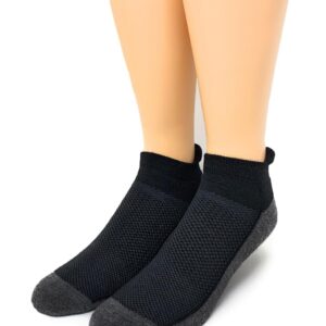 Warrior Alpaca Socks - Unisex High Performance Cross Trainer Athletic Socks (Large, Black/Grey Ankle)