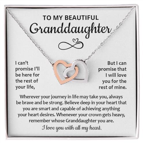 DsmStore Ltd To My Granddaughter Necklace, Gifts From Grandma Grandmother Or Grandpa Grandfather, Jewelry For Birthday Standard Box Polished Stainless Steel & Rose Gold Finish