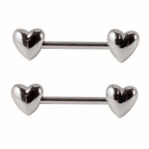 14g stainless steel nipple rings solid heart straight barbell bars tongue ring 16mm(5/8 inch) body piercing jewelry