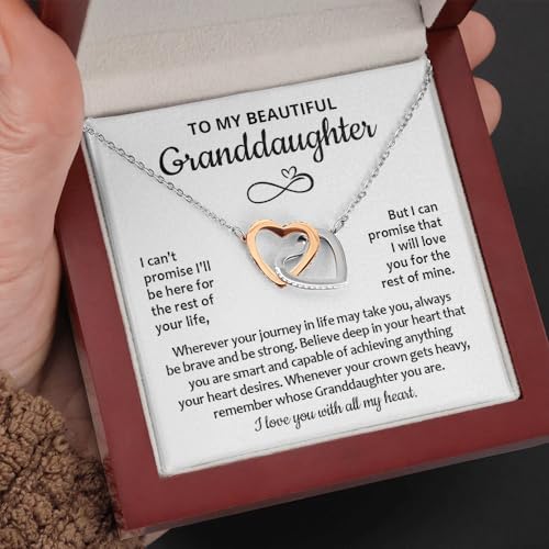 DsmStore Ltd To My Granddaughter Necklace, Gifts From Grandma Grandmother Or Grandpa Grandfather, Jewelry For Birthday Standard Box Polished Stainless Steel & Rose Gold Finish