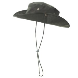 TopTie Wide Brim Bucket Boonie Hat Summer Outdoor Double-Sided Fishing Sun Cap with Chin Strap-Beige