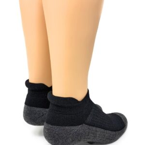 Warrior Alpaca Socks - Unisex High Performance Cross Trainer Athletic Socks (Large, Black/Grey Ankle)