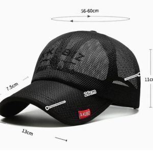 GEGEEN DOMOG Summer Mesh Baseball Cap for Men Women Trucker Mesh Hat Baseball Hats Outdoor Sports Running hat (202246*Black)