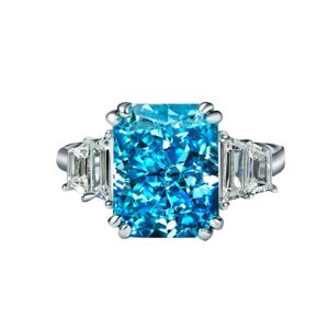 shuaiguo 925 sterling silver london blue topaz women's engagement ring 14k white gold women's solitaire ring