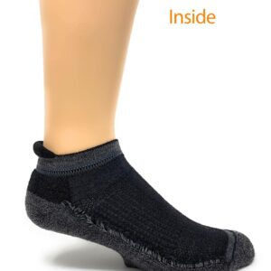 Warrior Alpaca Socks - Unisex High Performance Cross Trainer Athletic Socks (Large, Black/Grey Ankle)