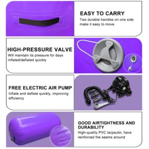 86 York Air Barrel Gymnastics Roller Inflatable Tumbling Mat, Cheerleading with Electric Pump (60cm(D)*100cm(H), PURPLE)