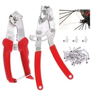 swpeet 102pcs professional alloy bike cable end caps cable end crimps and stainless steel cable wire and housing cutter scissors with brake shifter gear cable caliper puller plier tool