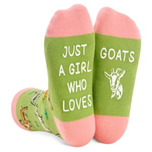 zmart funny goat gifts for goat lovers women goats gifts, goat socks for women sheep socks farm animal socks goat stuff