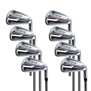 possot golf irons individual, golf iron set for men (5,6,7,8,9 and piching wedge right handed with regular flex steel shaft, whi-711