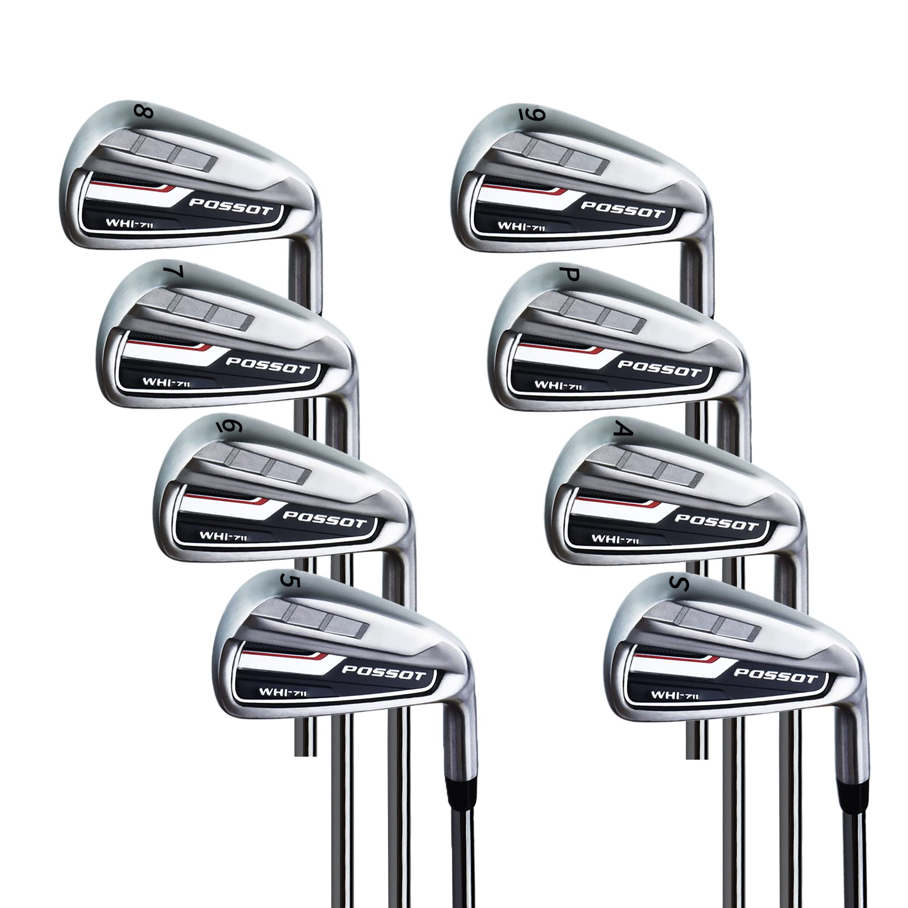 POSSOT Golf Irons Individual, Golf Iron Set for Men (5,6,7,8,9 and Piching Wedge Right Handed with Regular Flex Steel Shaft, WHI-711