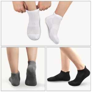 COOPLUS Mens Cotton Socks Ankle Athletic Cushion Running Socks for Men Moisture Wicking Breathable 6 Pairs