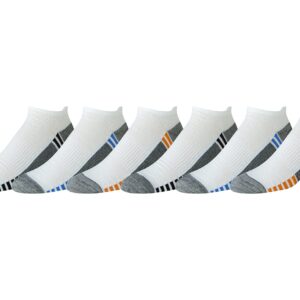 Amazon Essentials Men's Performance Zone Cushion Athletic Tab Socks, 6 Pairs, White, 6-12