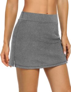 loukeith tennis skirts for women golf athletic activewear skorts mini summer workout running shorts with pockets light gray s