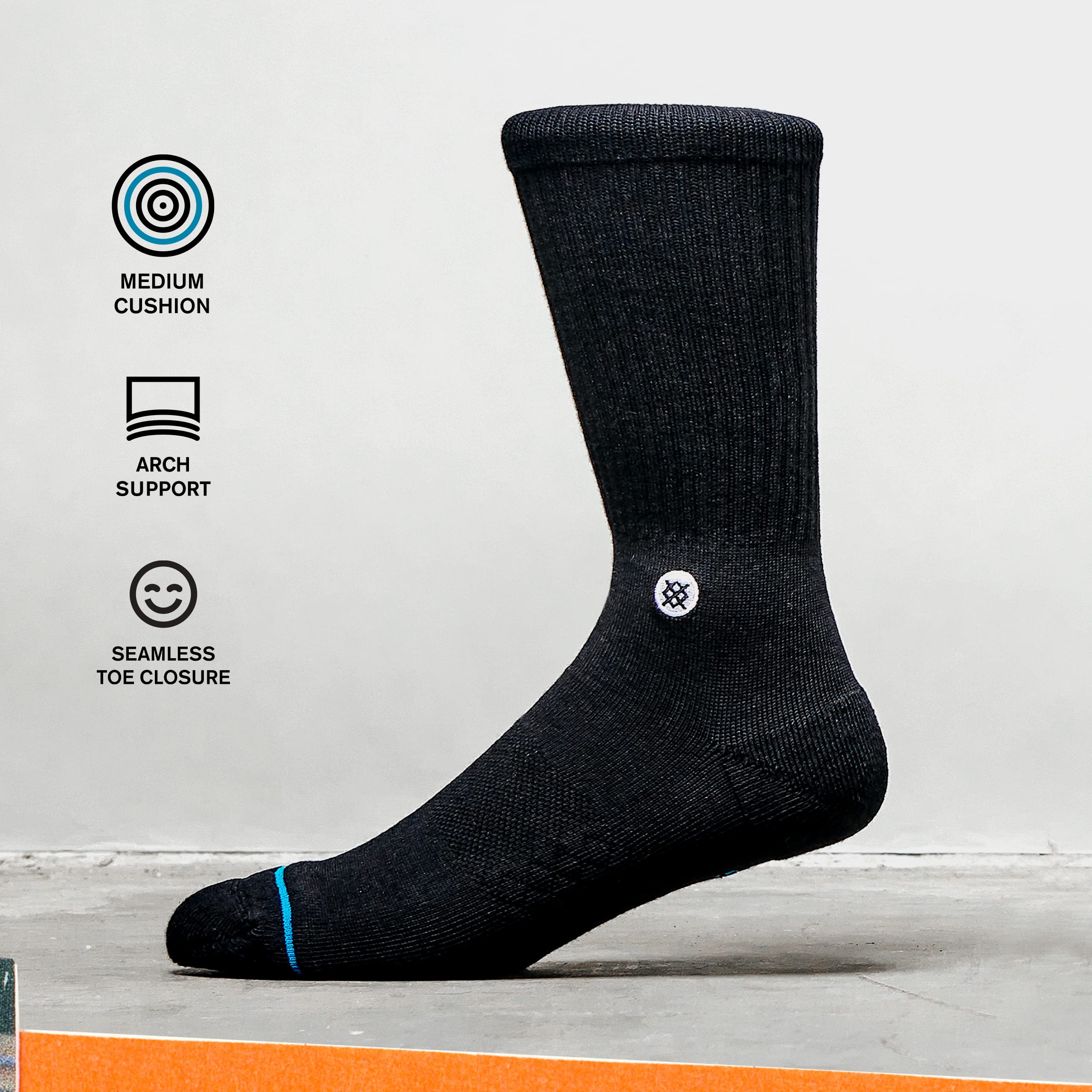 Stance Mando Crew Socks (Large, Grey)