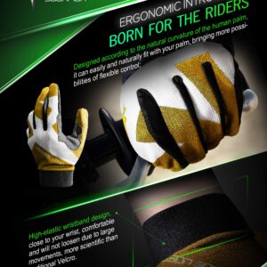 POISON SCORPION Dirt Bike Gloves, Motorcycle Gloves for Men Women Outdoor Sports Full Finger Gold M fit Motocross MX BMX MTB ATV UTV Mountain Bicycle Cycling Biking Riding