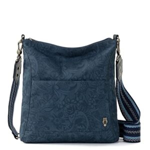 the sak lucia crossbody in eco twill, convertible purse with adjustable strap, indigo spirit desert