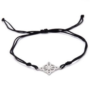 unift bracelet for women celtic witch's knot magic layered bracelet stainless steel charm mystic double rope bracelets celtic jewelry (silver, stainless steel)