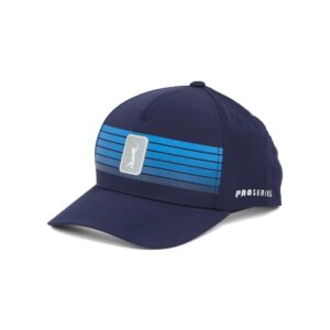 pga tour men's printed stripe golf cap, peacoat