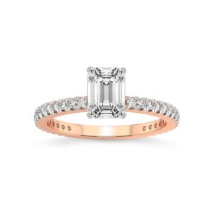 FRIENDLY DIAMONDS Diamond Ring Gift For Mom 3 Ct IGI Certified Emerald Shape Lab Grown Diamond Ring | 14K Or 18K White, Yellow Or Rose Gold | Zoey Eternity Lab Diamond Ring | FG-VS1-VS2 Quality