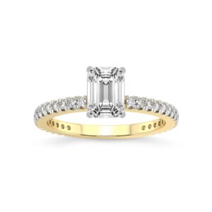 FRIENDLY DIAMONDS Diamond Ring Gift For Mom 3 Ct IGI Certified Emerald Shape Lab Grown Diamond Ring | 14K Or 18K White, Yellow Or Rose Gold | Zoey Eternity Lab Diamond Ring | FG-VS1-VS2 Quality